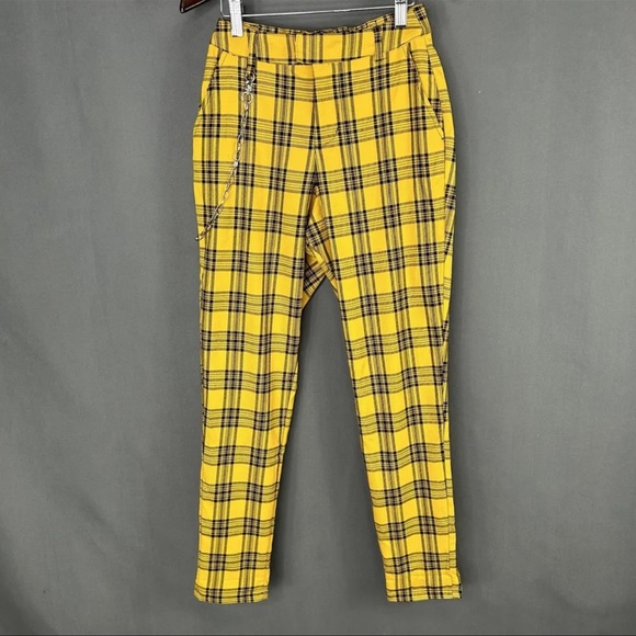 Hot Topic | Pants & Jumpsuits | Nwt Hot Topic Yellow Black Plaid Pants ...